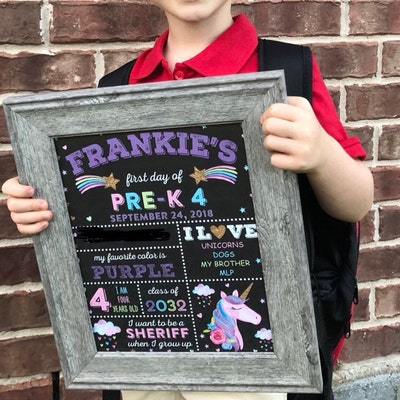 First Day of School Sign, Back to School Sign, Photo Prop, Preschool ...