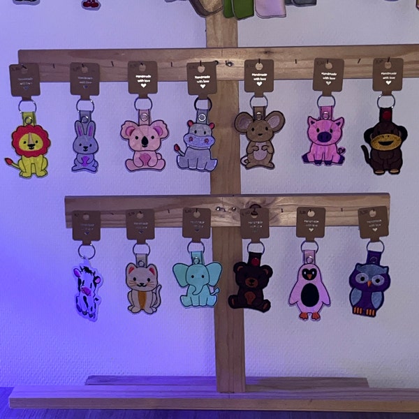 Machine Embroidery Designs 12 Pack in the Hoop Animal Key Fobs - Etsy