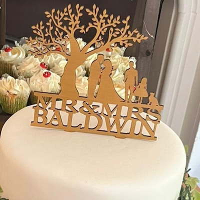 Family Cake Topper With Kids Wedding Cake Topper Couple Cake - Etsy