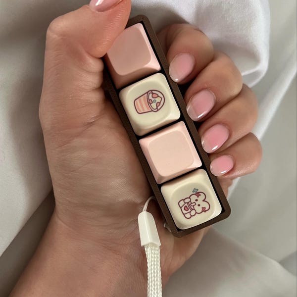 4 Button Desktop Mechanical Keyboard Fidget Toy 4 Key Sensory ADHD ...