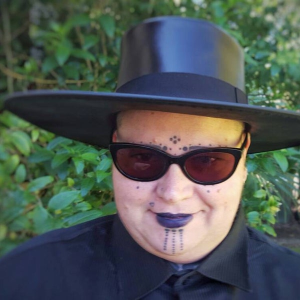 Black Leather D'artagnan Three Musketeers Musical Style Costume Hat ...