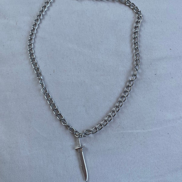 Ur Knife My Back Chain | Dark Horror Aesthetic Knife Jewelry | Layering ...