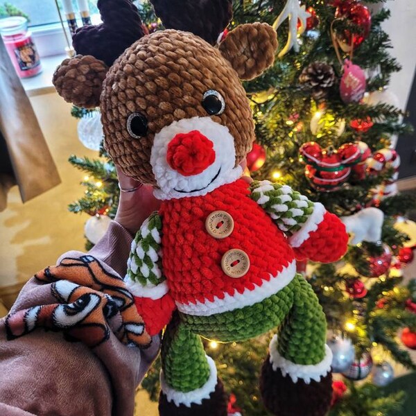 DIY Crochet Christmas Reindeer PATTERN PDF - Easy Amigurumi Christmas ...