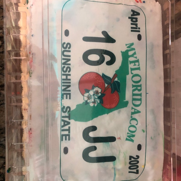 License Plate Edible Cake Topper - Etsy