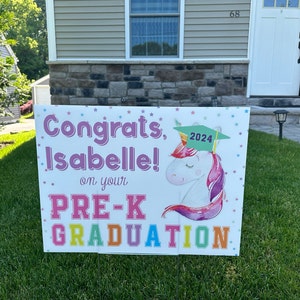 Elementary Graduation Yard Sign 18x24 Size Elementary Graduate Middle ...