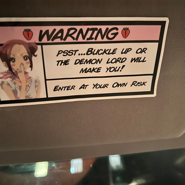 Anime Warning Sticker, Visor Warning Label, Nana Anime Warning Sticker ...