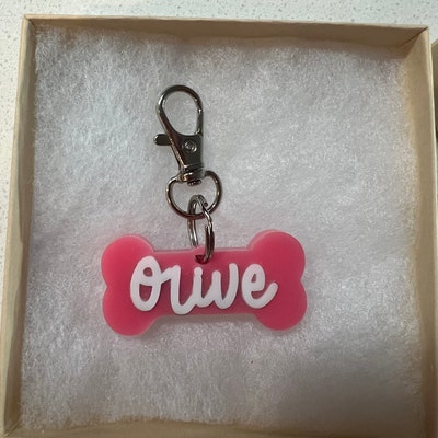 Custom Acrylic Dog Tag Personalized Dog Name Tag Dog ID Name - Etsy