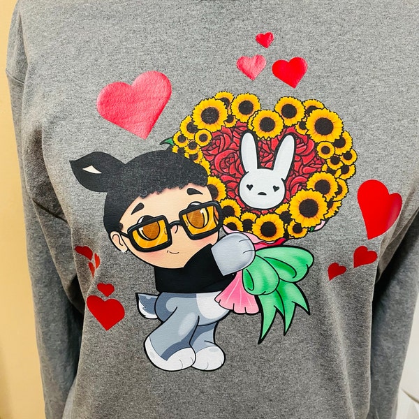 Original Design, Bad Bunny Baby, Baby Benito, Sunflowers, PNG File ...