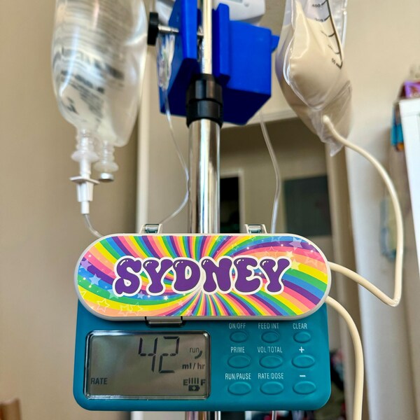 Bright Feeding Pump Door Stickers CHOOSE Pattern Add Name Feeding Tube ...