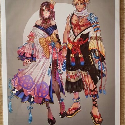 Art Print Final Fantasy X Original Japanese Design Tidus and Yuna - Etsy