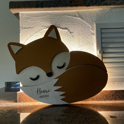 Nightlight for Kids, Led Lamp, CUTE FOX With Light Dimmer, Nursery ...