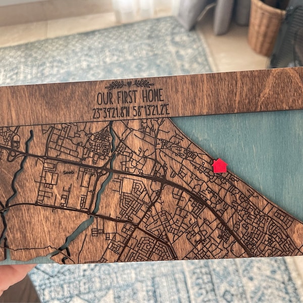 Personalised Map Location Key Holder for Wall, Custom Magnetic Key ...