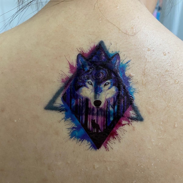 Temporary Tattoo, Lone Wolf Tattoo, Wolf Tattoo, Wolf Howling Tattoo ...