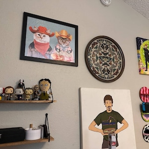 Cowboy Cats Art Print Ginger Cat Cowboys Wall Art Colorful - Etsy