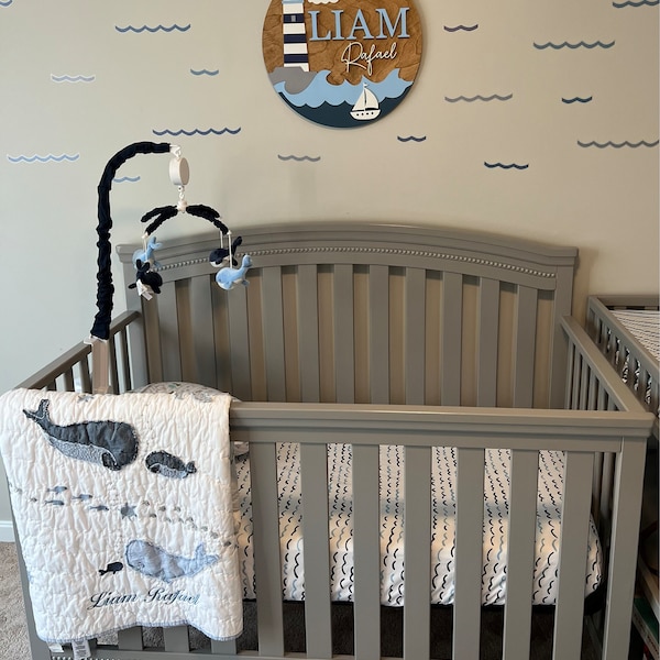 Lighthouse Nautical Nursery Name Sign, 3D Custom Decor - Etsy