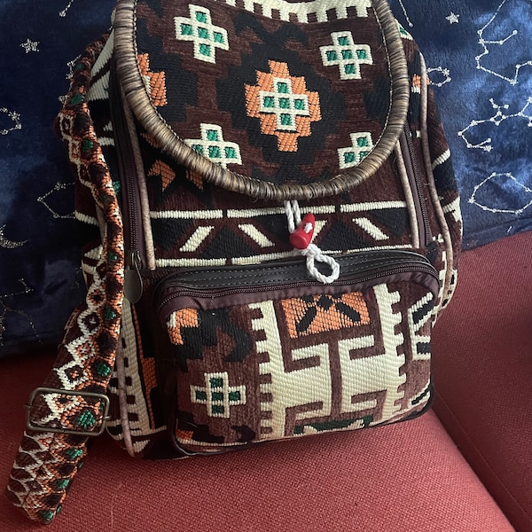 Heybe Tassel Saddlebag Long Crossbody Bags From Antique Kelim, Wine Carry Bag, Christmas ...