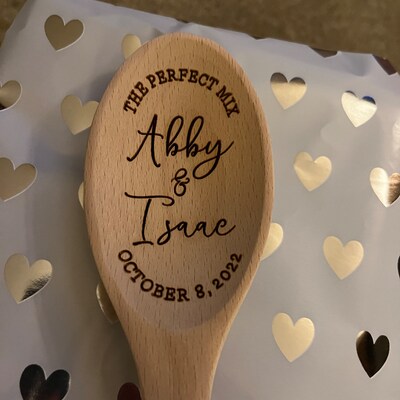 Wood Mixing Spoon the Perfect Mix Personalized Name Wedding Gift Laser ...