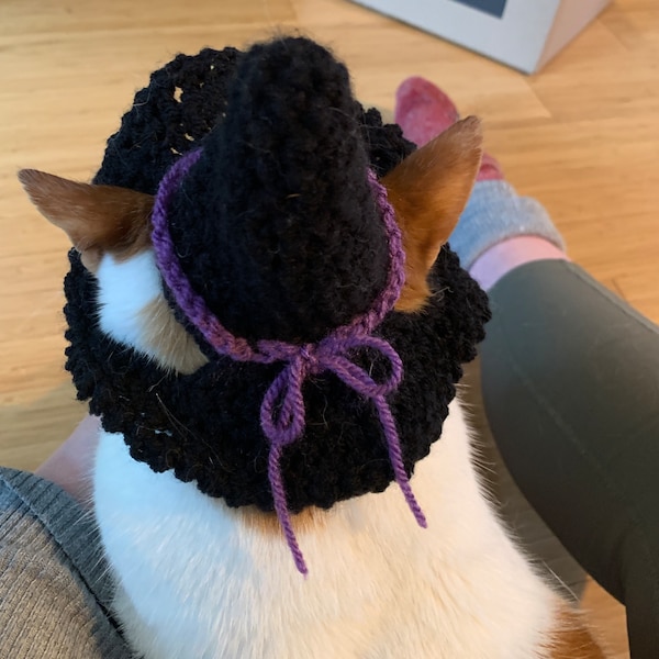 Crochet Pattern: Witch Hat for Cats, PDF Instructions for Cat Witch Hat ...