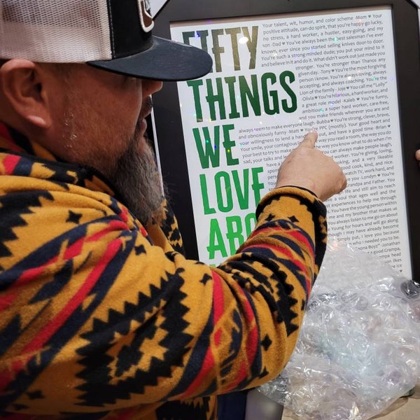 50 THINGS We Love About You; 50th Birthday Gift for Her; Gift for ...