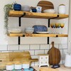 Extra Deep Handmade Rustic Shelf With Black Down Brackets (31cm Depth ...