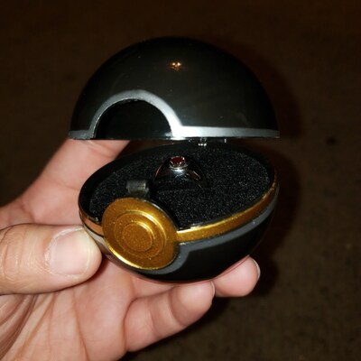 Large Pokemon Pokeball Ring Box - Etsy