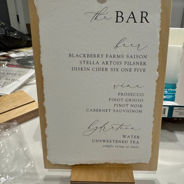 Wooden Table Top Display Menu Holder, Acrylic Sign Holder, Table Tent ...