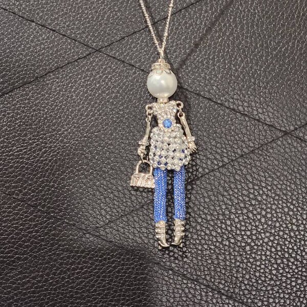 French Doll Necklace, Paris Doll Pendant, Pretty in Pink, Ellie's Belle ...