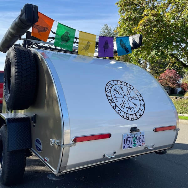 Calligraphic Corvid Head Prayer Flags - Bright Pastels - String of 10 ...