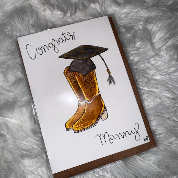 Personalized Country Graduation Card: Hand-painted Cowboy Boots - Etsy