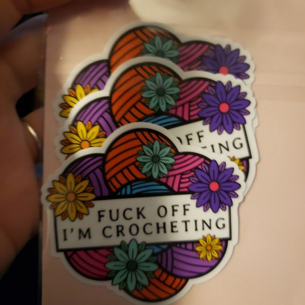 Funny Crochet Vinyl Sticker, Crocheter Joke Gift, Crochet Life Hooker ...