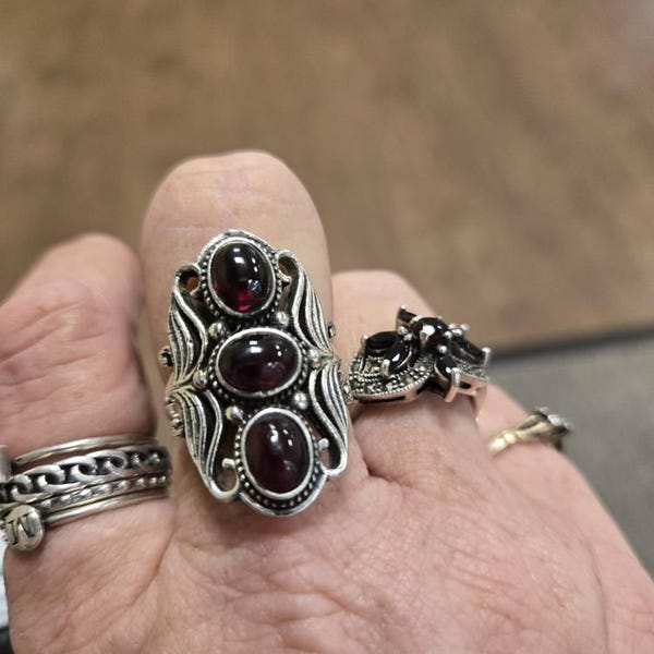 Mondstein Ring, 925 Silber Ring, Regenbogen Ring, Band Ring ...