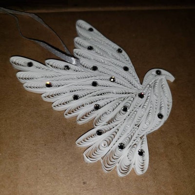 Swarovski Dove Christmas Ornament, Handmade Paper Quilling Dove ...