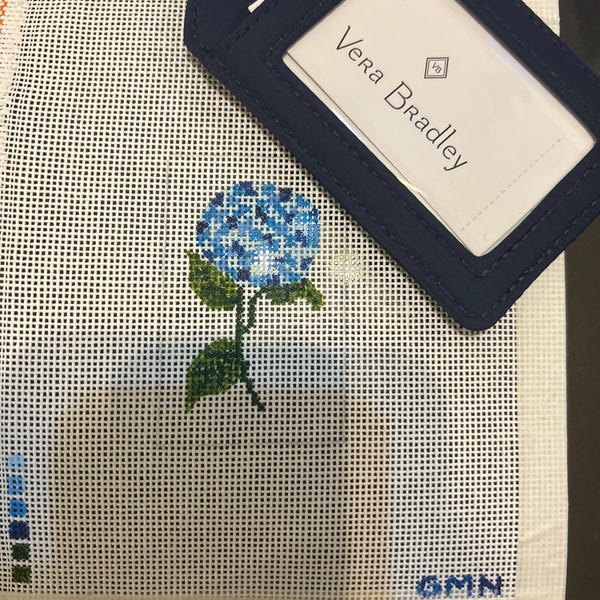 Self-finishing Luggage Tag Needlepoint Canvas: Hydrangea Collection - Etsy