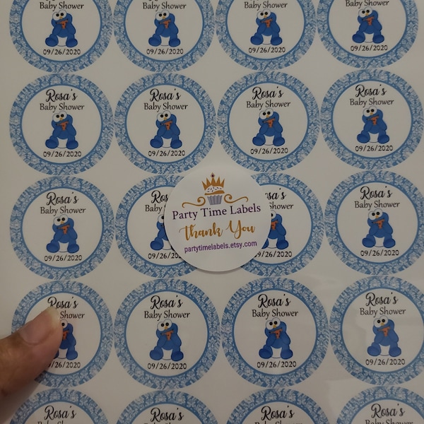 Cookie Monster Personalized Labels - Baby Shower Favor Labels ...