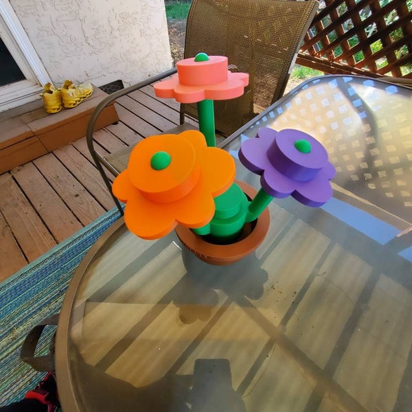 Giant Building Block Flowers, Life-size Brick Blooms With 3 Flowers ...