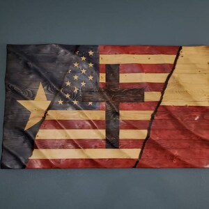 Wooden Texas Cross, Texas Flag Cross, Christian Decor, Christ-centered ...