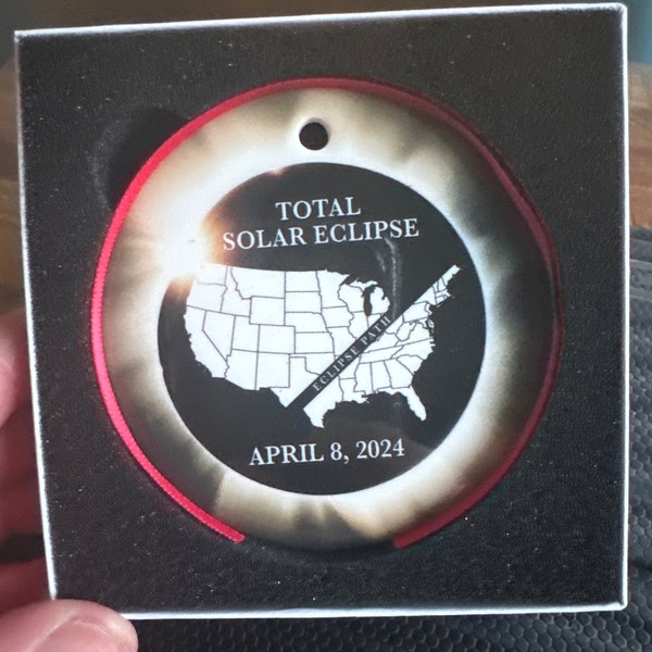 Solar Eclipse Ornament 2024, 2024 Total Solar Eclipse Ornament, Solar ...