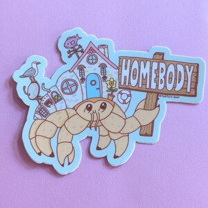 Introvert Homebody Hermit Crab Kawaii Cute Hermit Sticker - Etsy