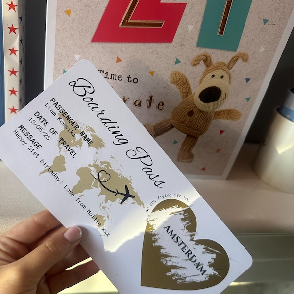 Personalised Holiday Boarding Pass, Scratch to Reveal Surprise, Holiday ...