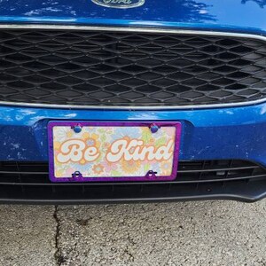 Wildflower License Plate, Minimal Floral License Plate, Boho License ...