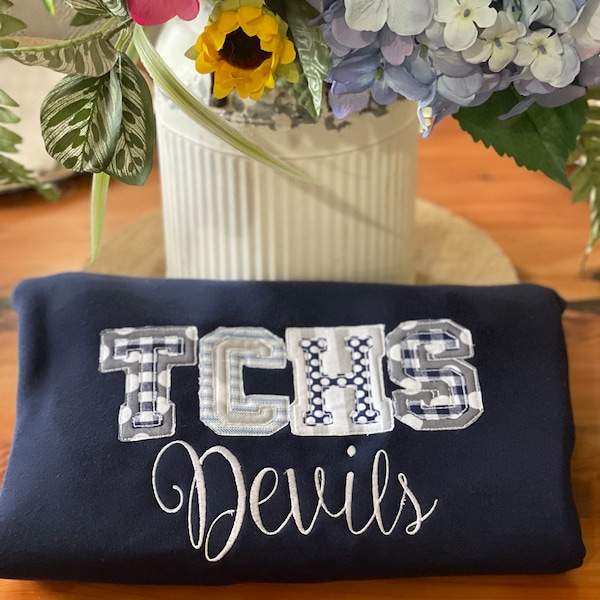 Double Applique Varsity (style 2) Machine Embroidery Font Monogram ...