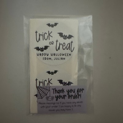 Trick or Treat Bag Stickers Halloween Labels Custom Halloween Stickers ...