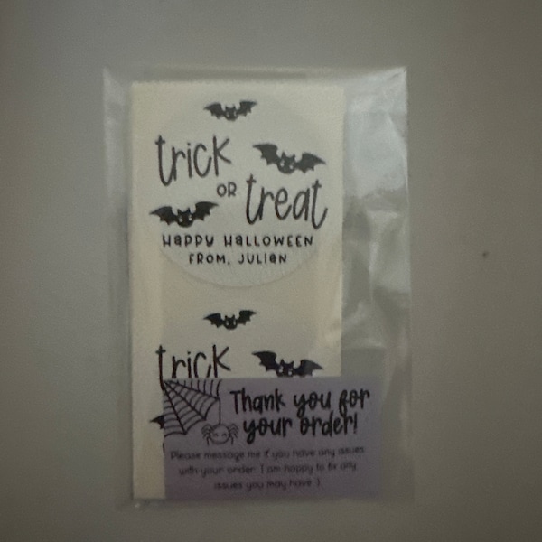 Trick or Treat Bag Stickers | Halloween Labels | Custom Halloween ...