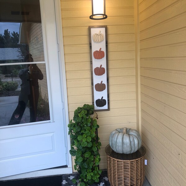 Fall Wood Sign, Fall Pumpkin Sign, Fall Home Decor, Pumpkin Sign, Front ...
