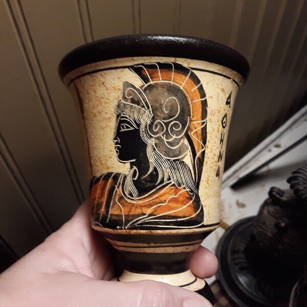 Pythagora’s Cup Greek Ceramic Pottery Cup of Justice Goddess Athena 4. ...