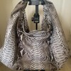 Top Handle Dark Grey Classy Genuine Python Skin Bag | Exotic Leather ...