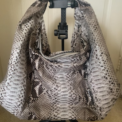 Big Soft Hobo Classy Sport Woman Bag Purse Genuine Python Skin Python ...