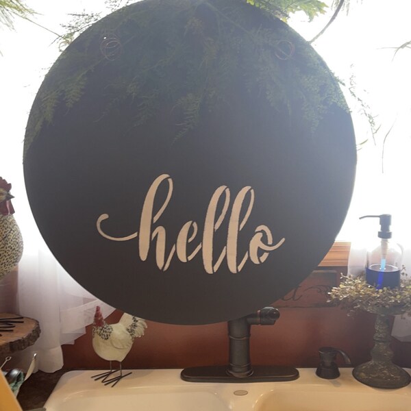 Script Hello Stencil, Porch Stencil, Farmhouse Stencil, Welcome Stencil ...