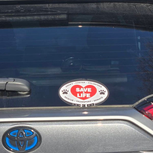 VEHICLE SIGN - Animal Rescue in Progress - 17”x11.5” Oval - Transport ...