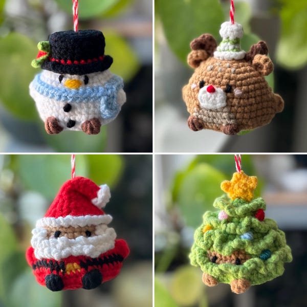 Swinging Holiday Squad Crochet Patterns, Christmas Car Hanging Crochet ...